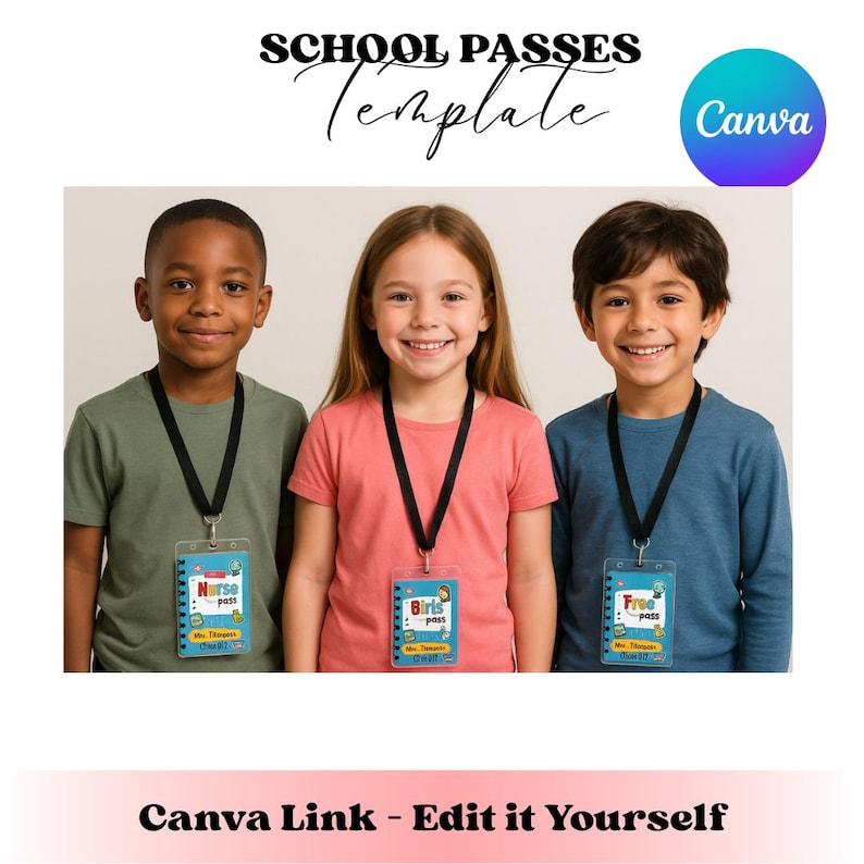 Editable Hall Passes for Classroom, Kids School Tags, Classroom Hall ...