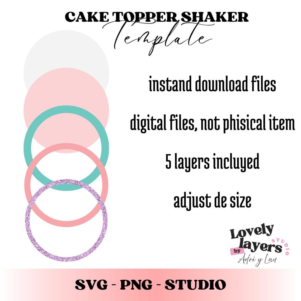 Circle Shaker Svg, Shaker Topper Svg, Shaker Layer Strips, Birthday ...