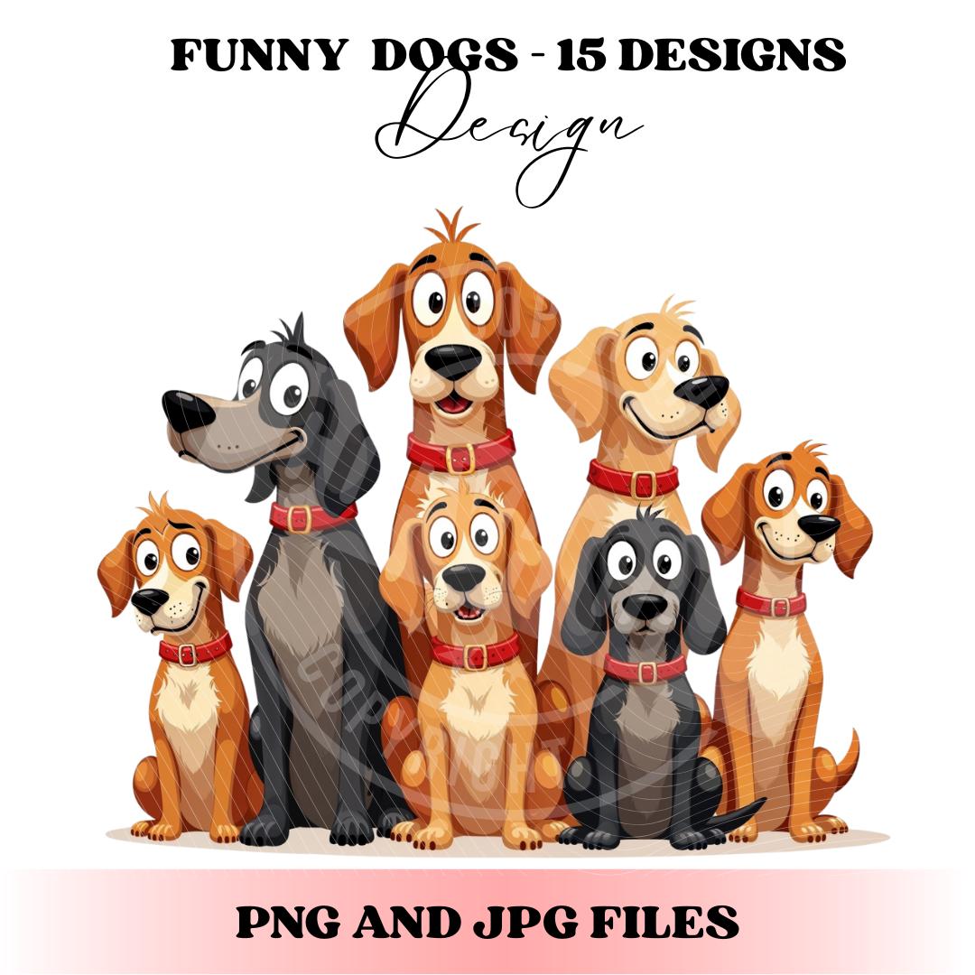 15 Cartoon Dog Clipart, Funny Dogs Clipart, Crazy Dogs Clipart, Cartoon ...