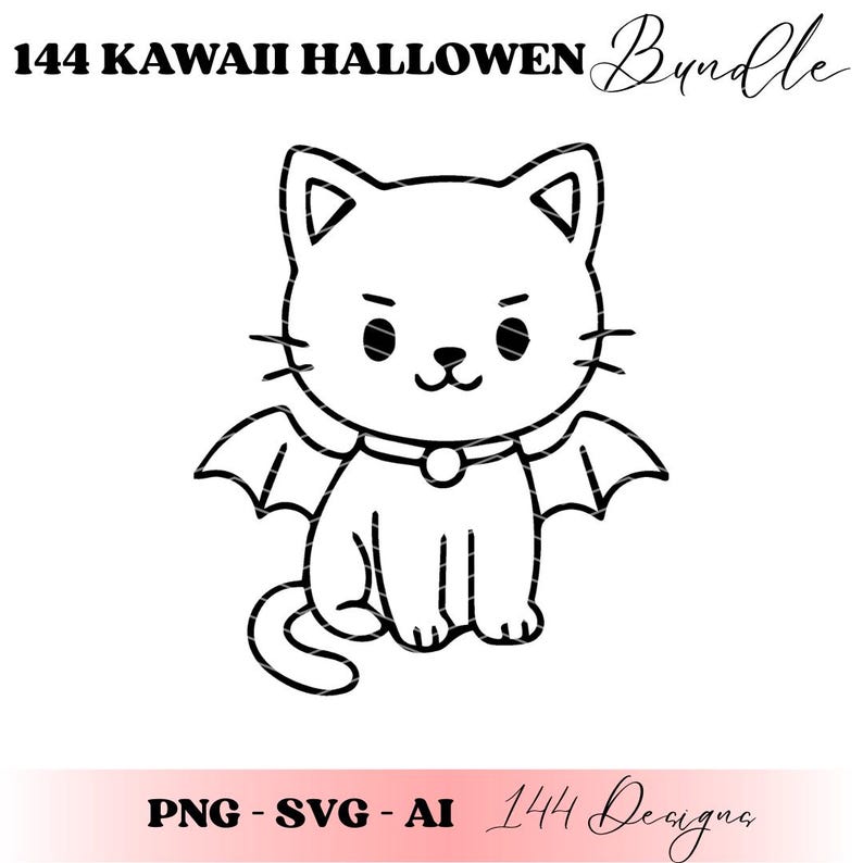 144 Kawaii Halloween Clipart Bundle SVG PNG – Cute Ghosts Witches ...