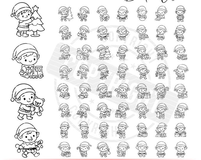 Christmas Elf SVG Bundle | Cute Elf Clipart Set | Santa’s Helpers Line ...