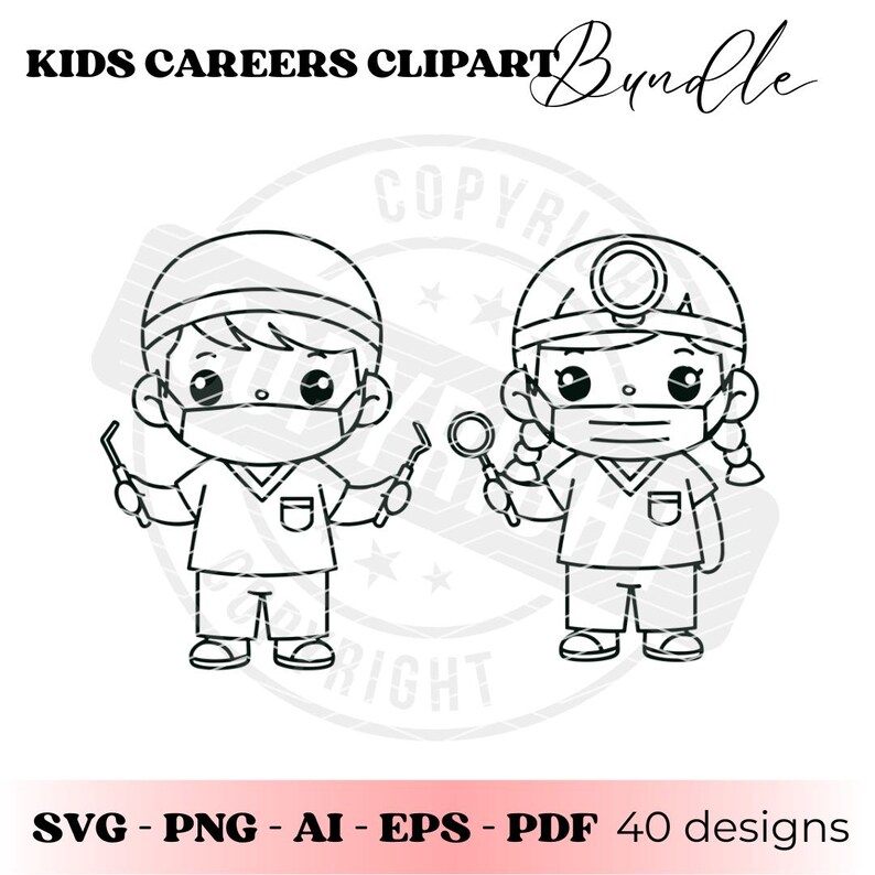 Kids Careers Clipart Bundle, Classroom Jobs SVG PNG, Community Helpers ...