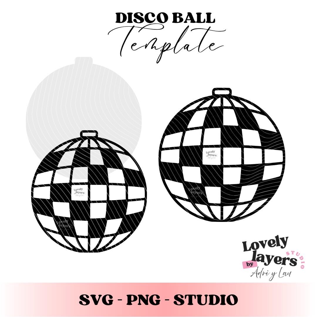 Disco Ball SVG Template | Mirror Ball Clipart | Digital Cutting File ...