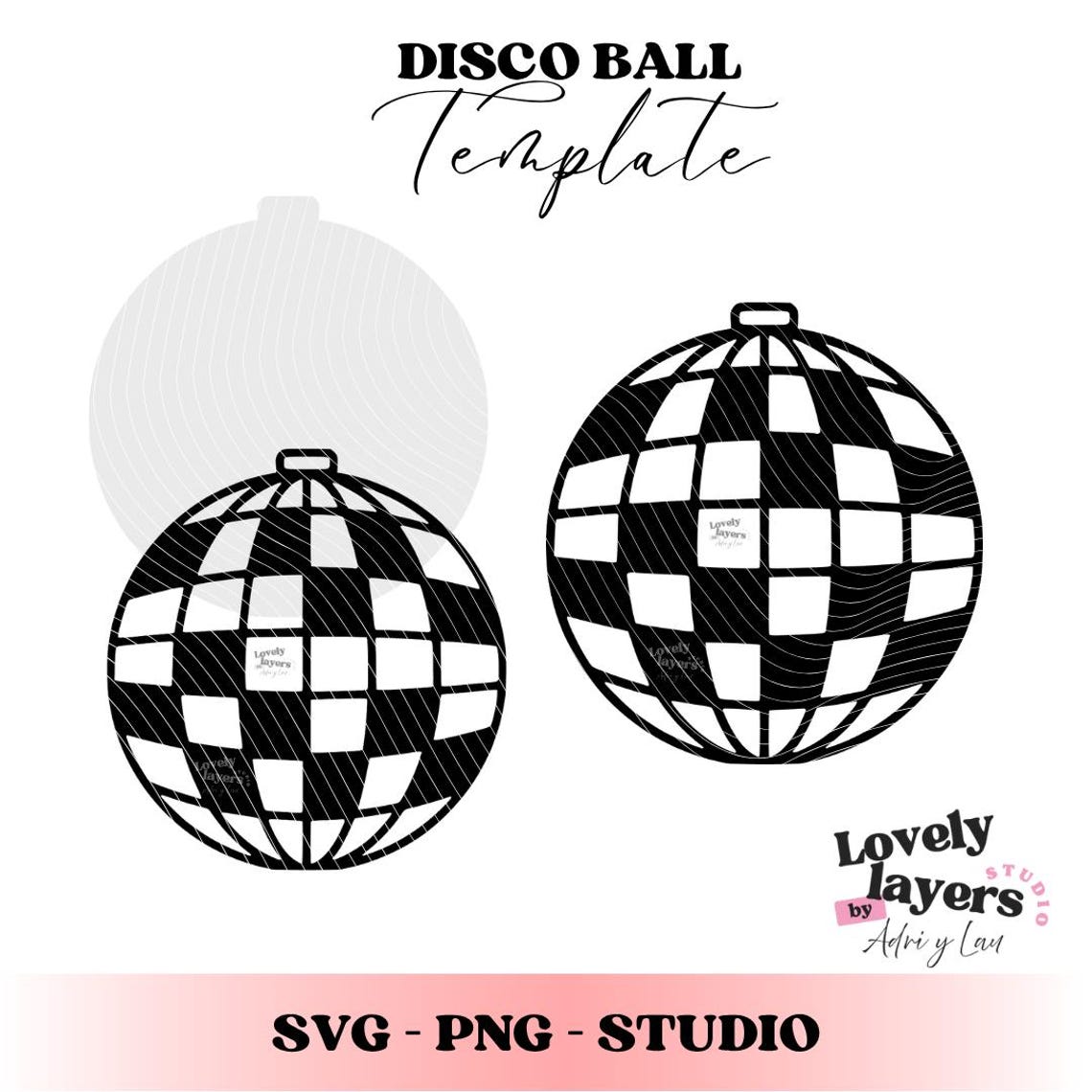 Disco Ball SVG Template | Mirror Ball Clipart | Digital Cutting File ...