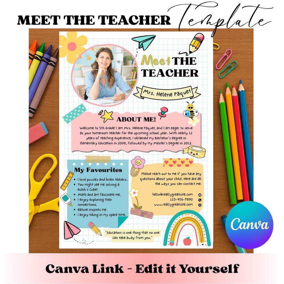 Meet the Teacher Template, Bee Meet the Teacher Template, Boho Meet the ...