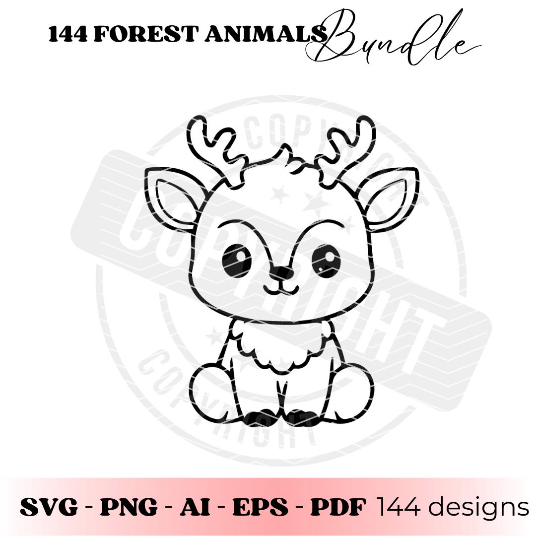 Forest Animals SVG Bundle, Woodland Animals Clipart, Kawaii Animals SVG ...