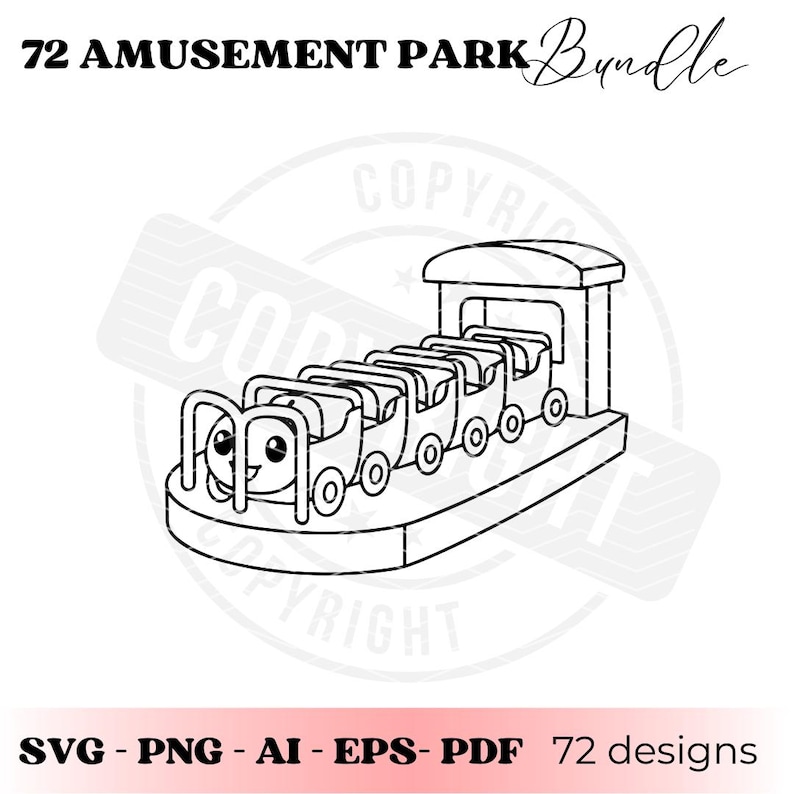 Amusement Park SVG Bundle | Carnival Rides Line Art Clipart | Theme ...