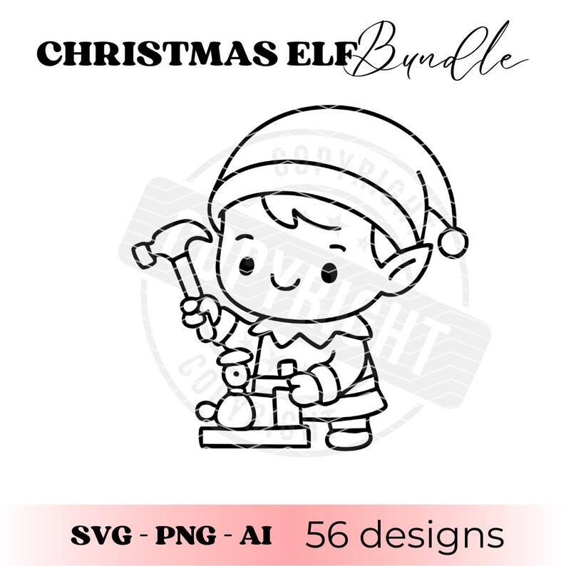 Christmas Elf SVG Bundle | Cute Elf Clipart Set | Santa’s Helpers Line ...