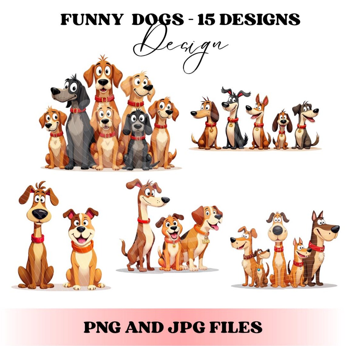 15 Cartoon Dog Clipart, Funny Dogs Clipart, Crazy Dogs Clipart, Cartoon ...