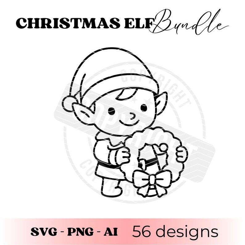 Christmas Elf SVG Bundle | Cute Elf Clipart Set | Santa’s Helpers Line ...