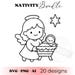Nativity SVG | Kawaii Nativity SVG Bundle | Cute Christian Christmas ...