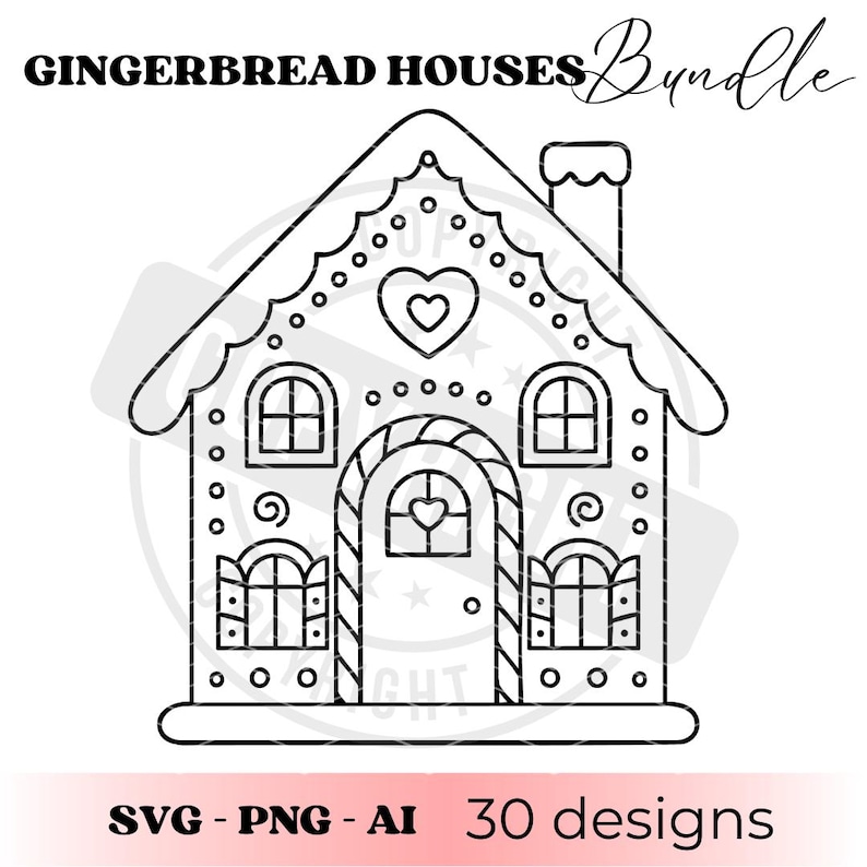 Gingerbread House SVG Bundle | 30 Christmas Gingerbread House Designs ...