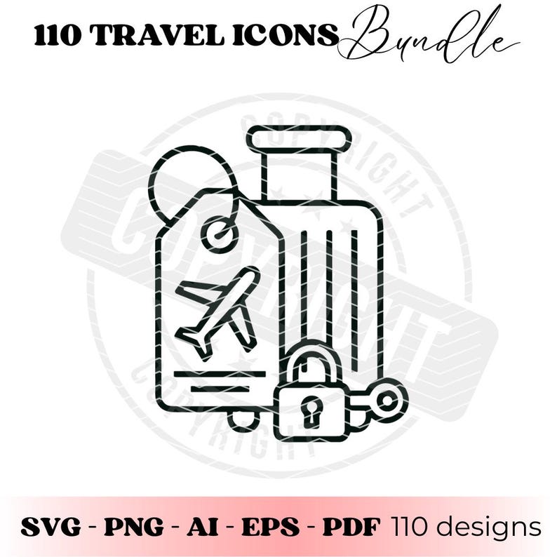 Paquete de iconos de viaje SVG / 110 iconos de viaje SVG / Iconos de ...
