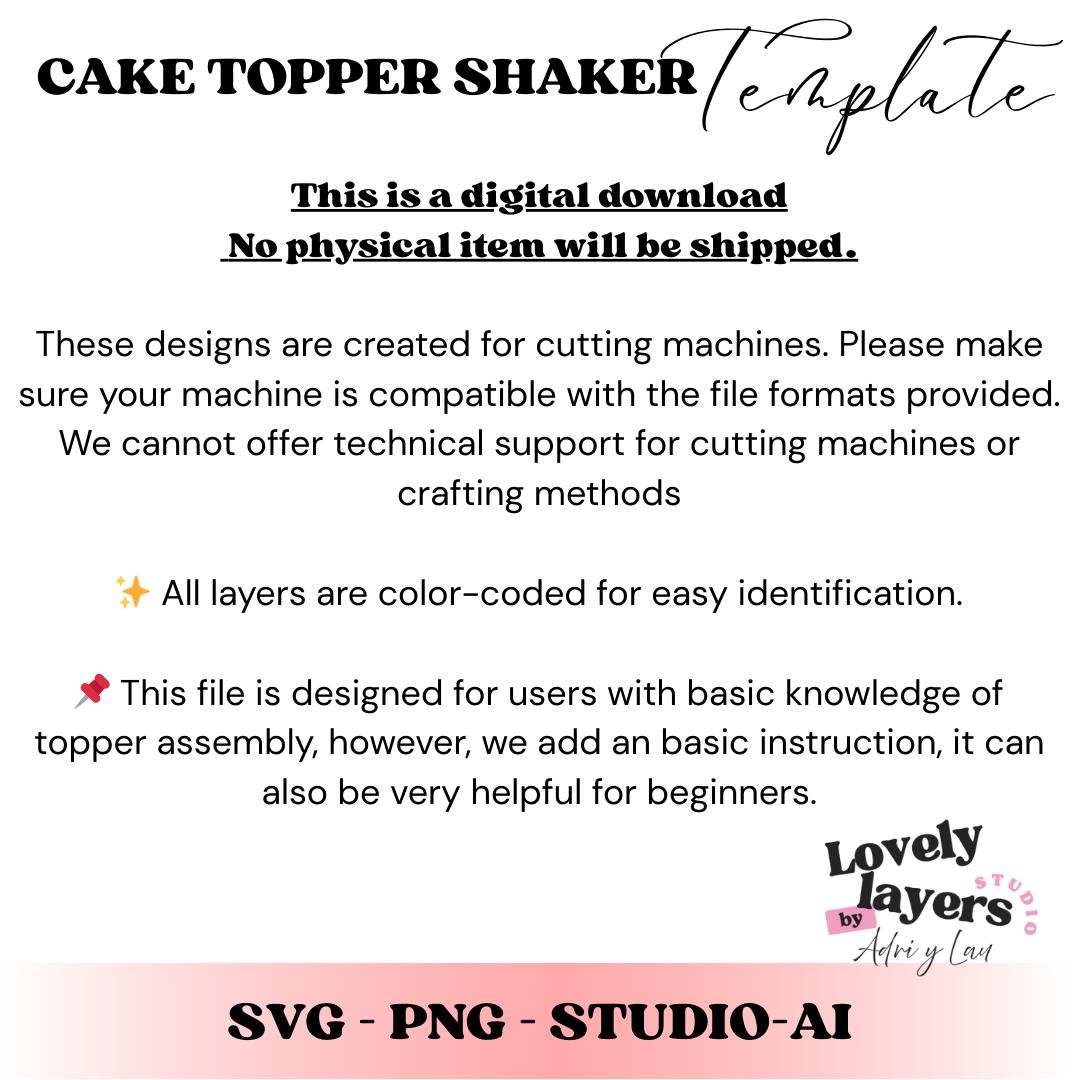 Cake Topper Scalloped Shaker SVG Bundle, Rainbow Arch Cake Topper ...