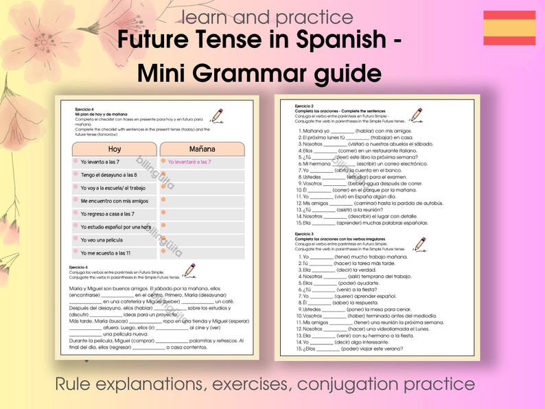 Dream and Plan in Spanish | Futuro Simple Grammar + Practice PDF ...