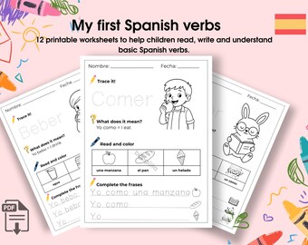 Spanish Question Words Printable: Color, Trace & Match Worksheets (PDF ...