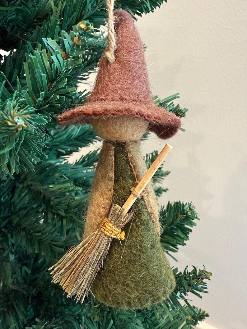 Handmade Wool Felt Witch Ornaments: Cute Halloween Decorations With ...