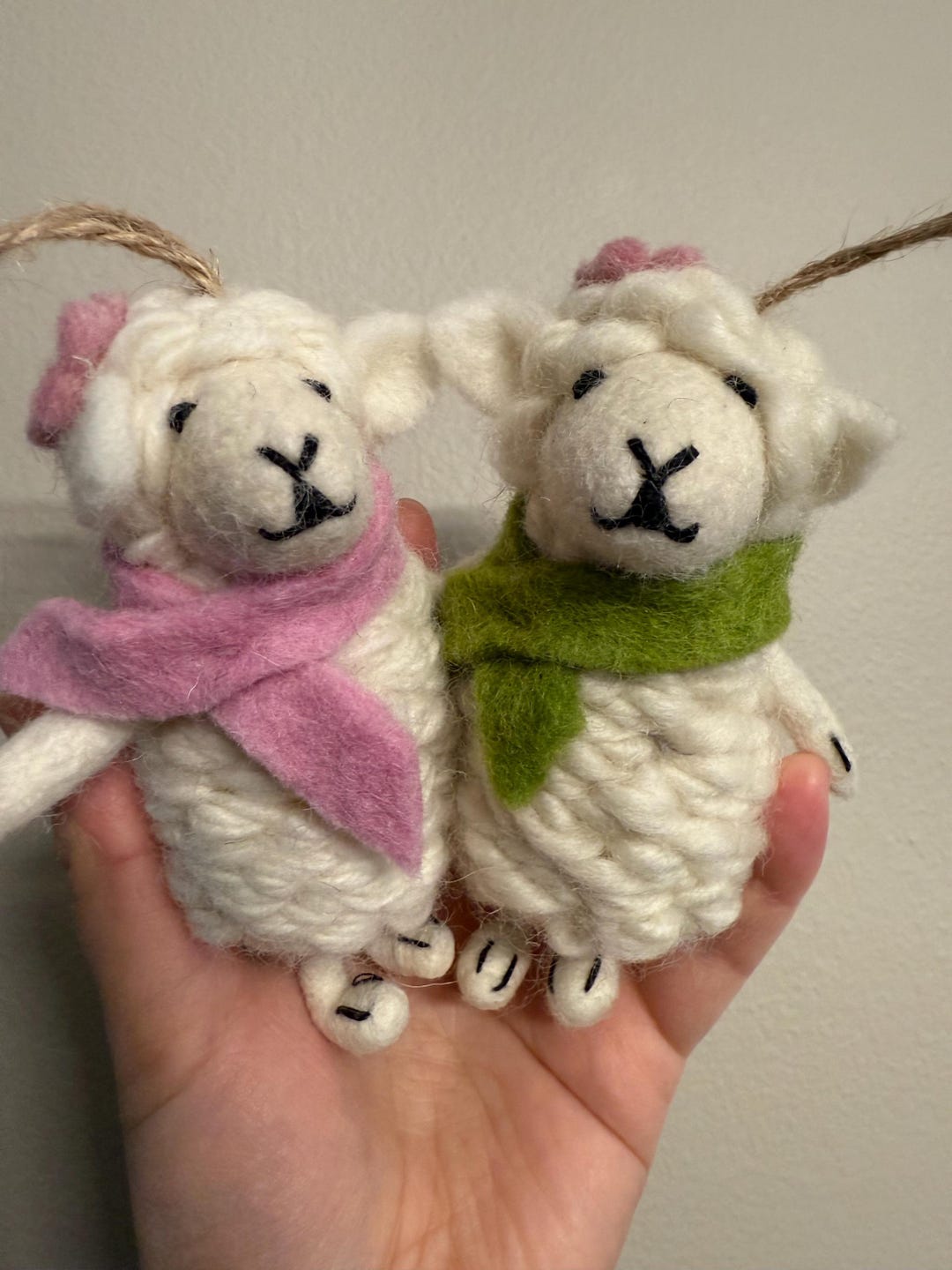 Needle Felted Sheep With Scarf | Christmas Ornament | Wool Sheep - Etsy