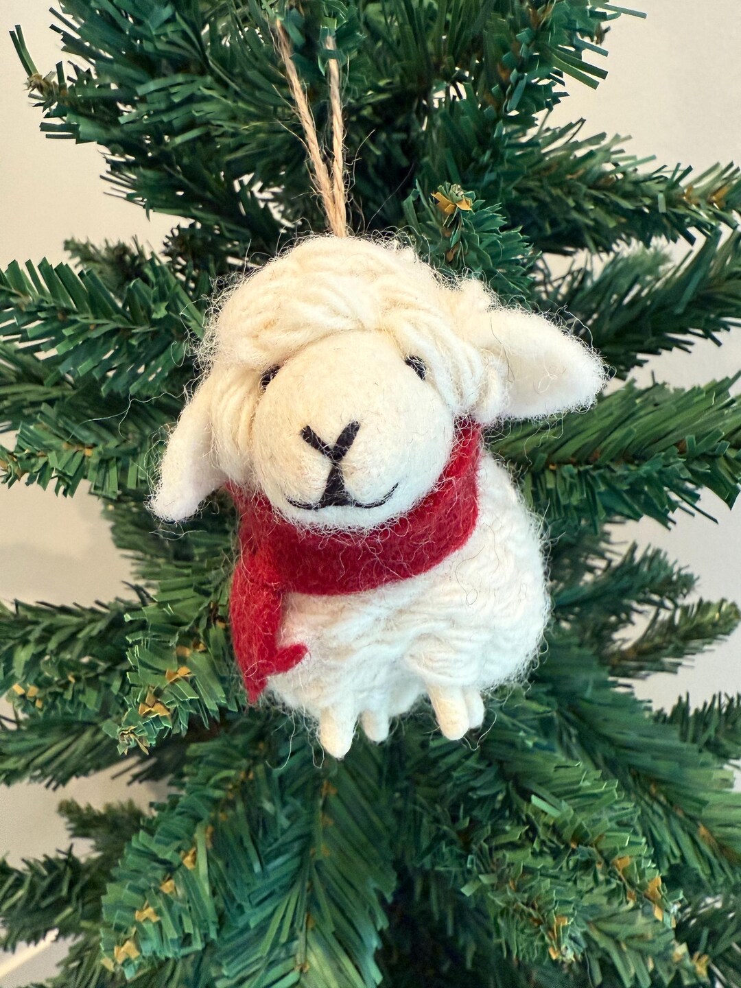 Handmade Wool Felt Sheep Ornaments – Cute Farm Animal Christmas Tree ...