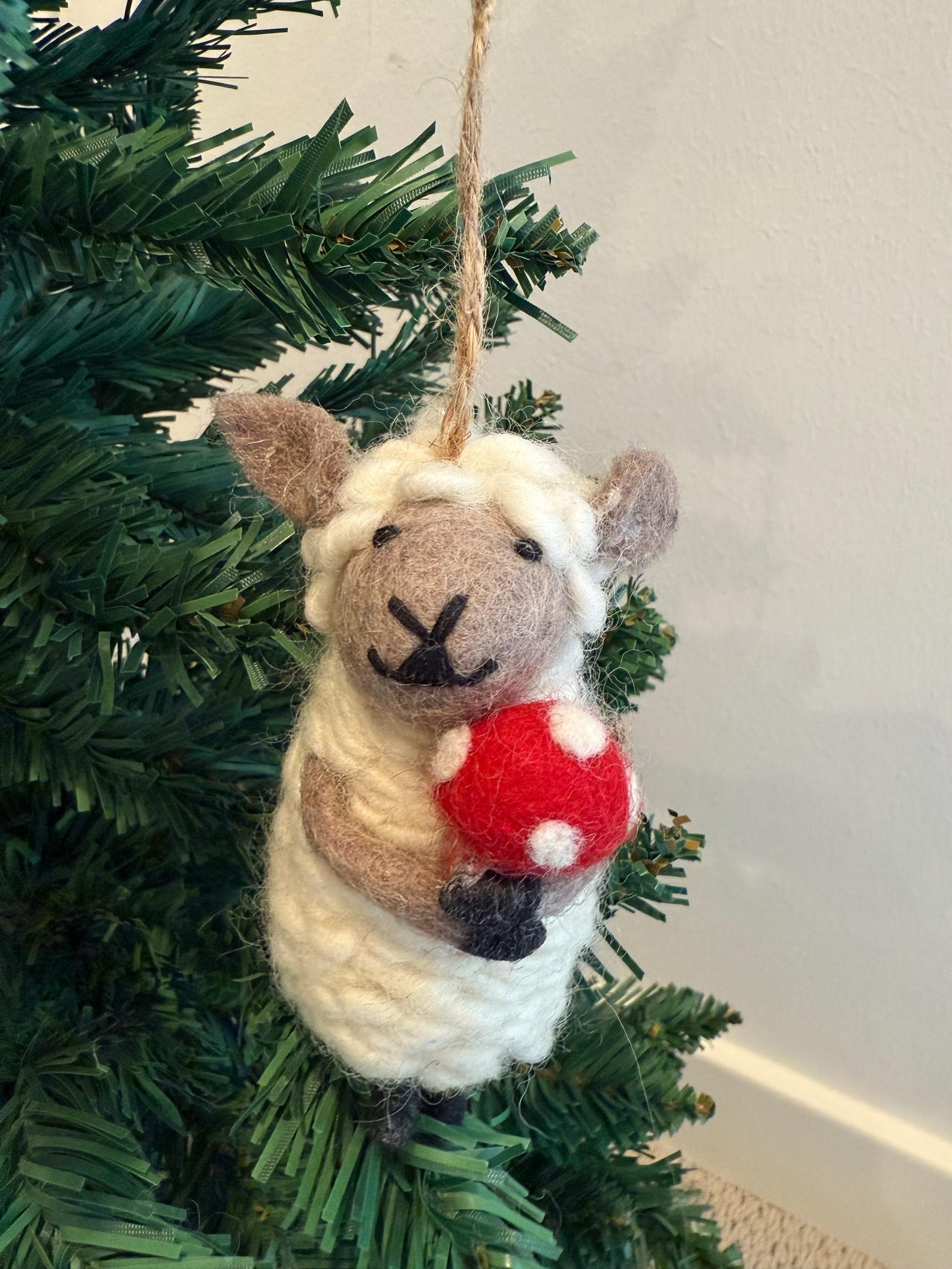 Felt Sheep Ornament – Handmade Wool Christmas Tree Decor, Woodland Farm ...