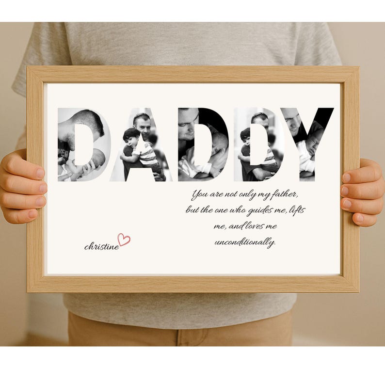 Personalized DADDY Photo Frame Printable | Father’s Day Gift | Editable ...