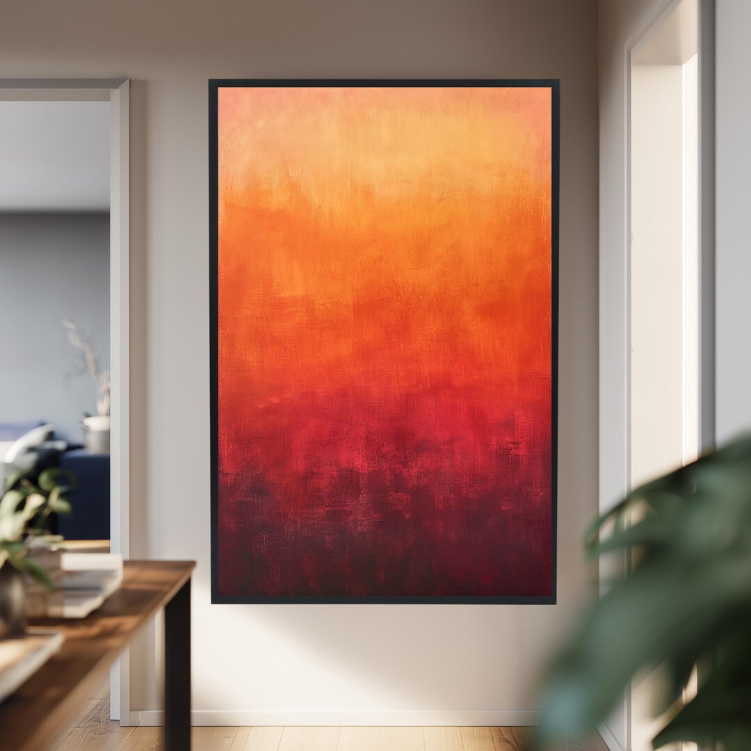 Mark Rothko Print Canvas Wall Art – Warm Red Orange Ombre Color Print ...
