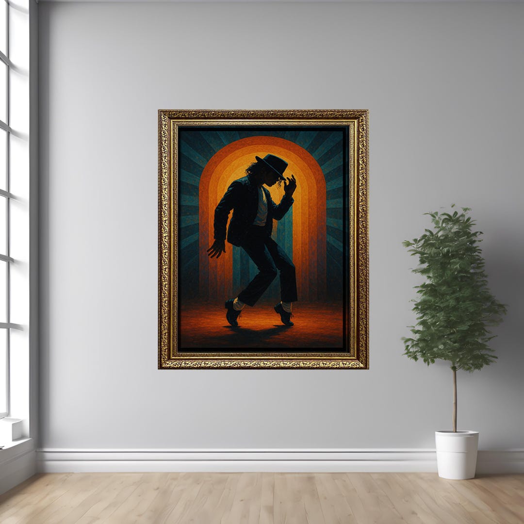 Iconic Dance Legend Wall Art - Retro Stage Silhouette Poster - Vintage ...