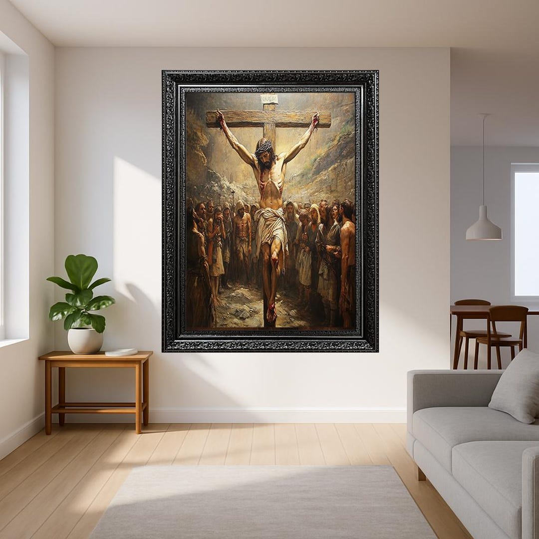 Crucifixion of Jesus Christ Wall Art – Emotional Biblical Canvas ...
