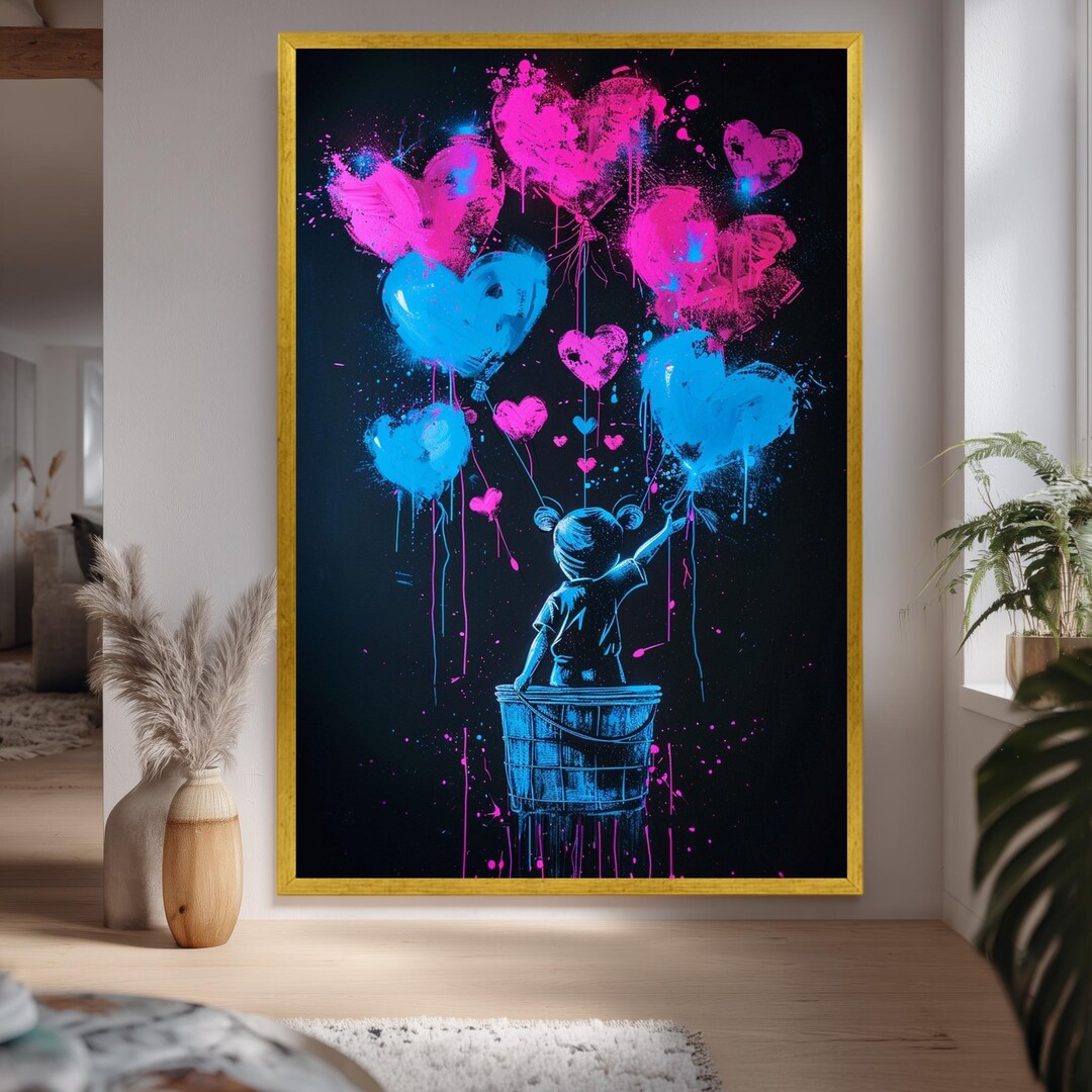 Banksy Balloon Canvas, Balloon Poster, Banksy Art, Wall Art Canvas ...
