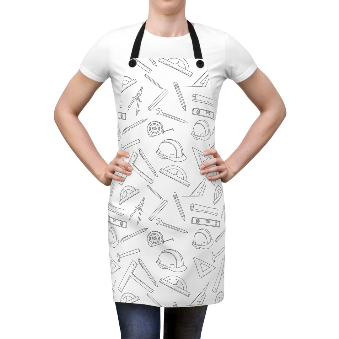 Architecture Pattern Apron | Architect Blueprint Apron, All-over Print ...