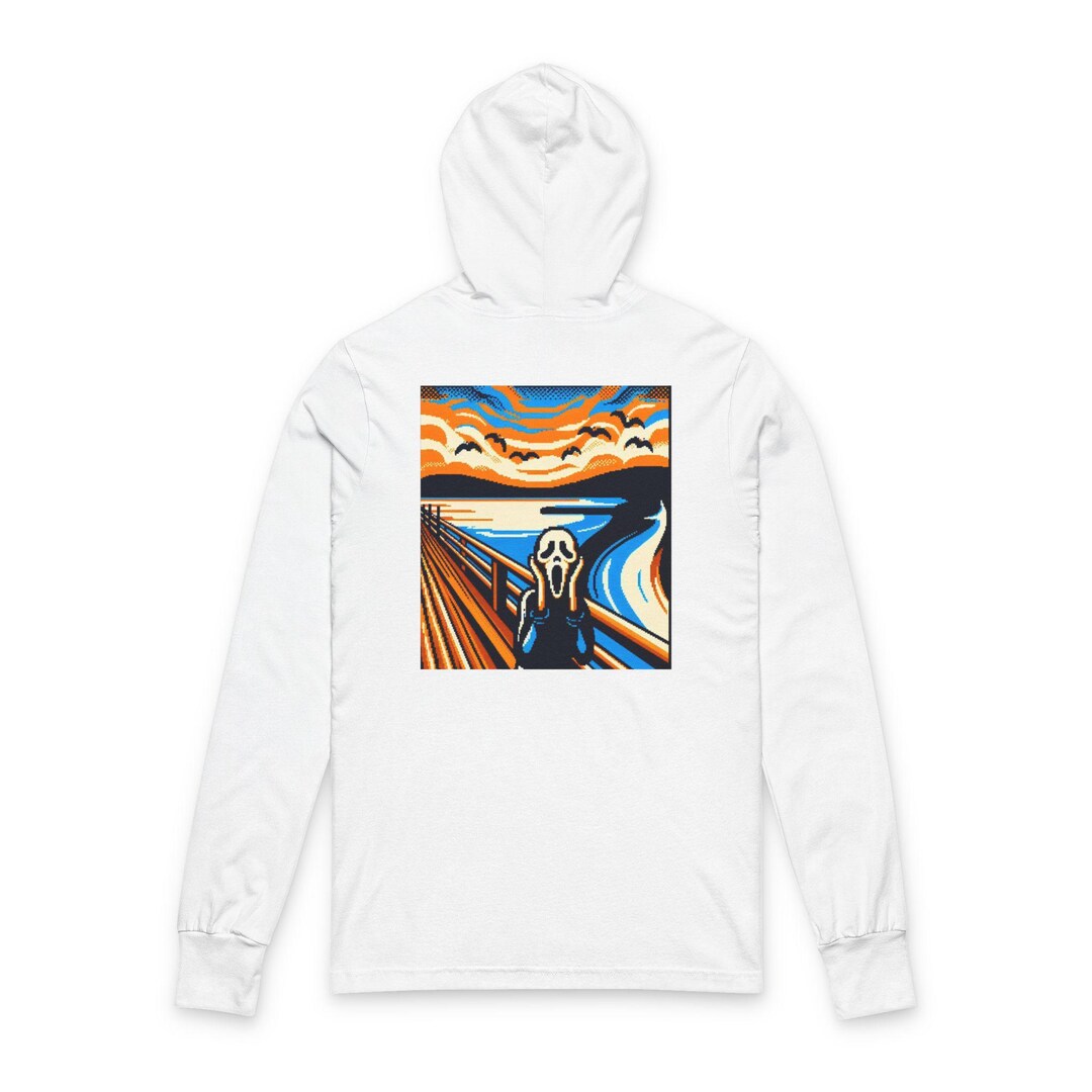 The Scream Illustration Hooded Long Sleeve Tee | Munch Art Print - Etsy