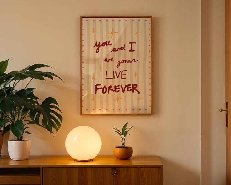 Oasis Lyrics Art Print: Live Forever, Music Poster - Etsy