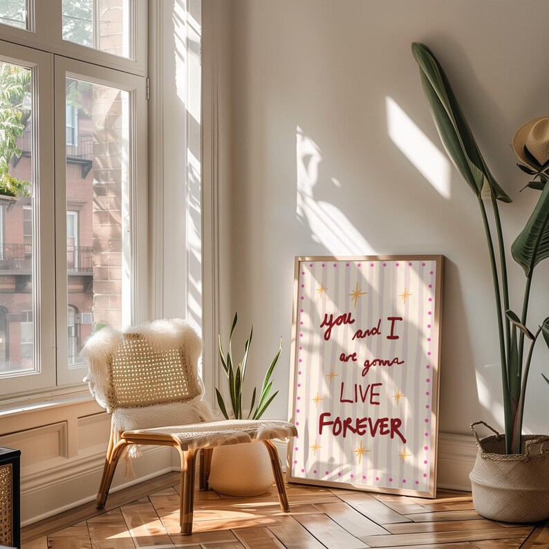 Oasis Lyrics Art Print: Live Forever, Music Poster - Etsy