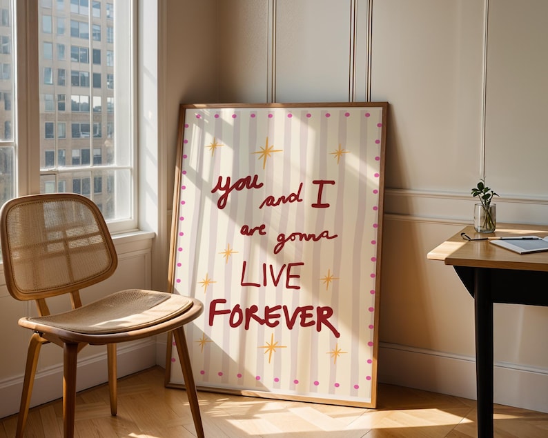 Oasis Lyrics Art Print: Live Forever, Music Poster - Etsy