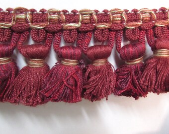 Scalloped Tassel Fringe Red and Gold One Yd Min Need More Let | Etsy