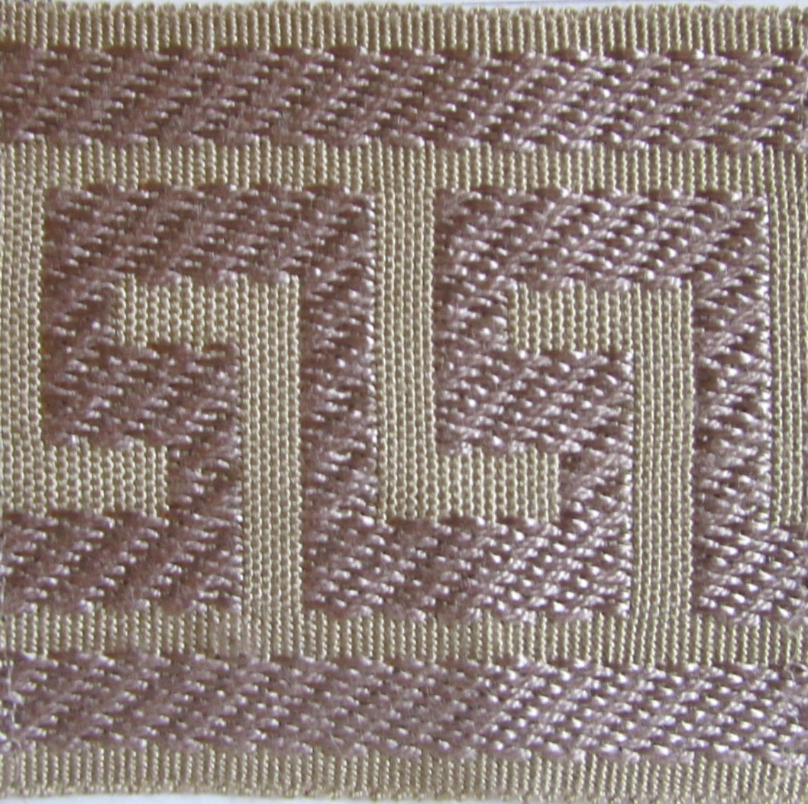 GREEK KEY Tape Braid Border Flat Trim 2.65 Inch Heather on Tan - Etsy