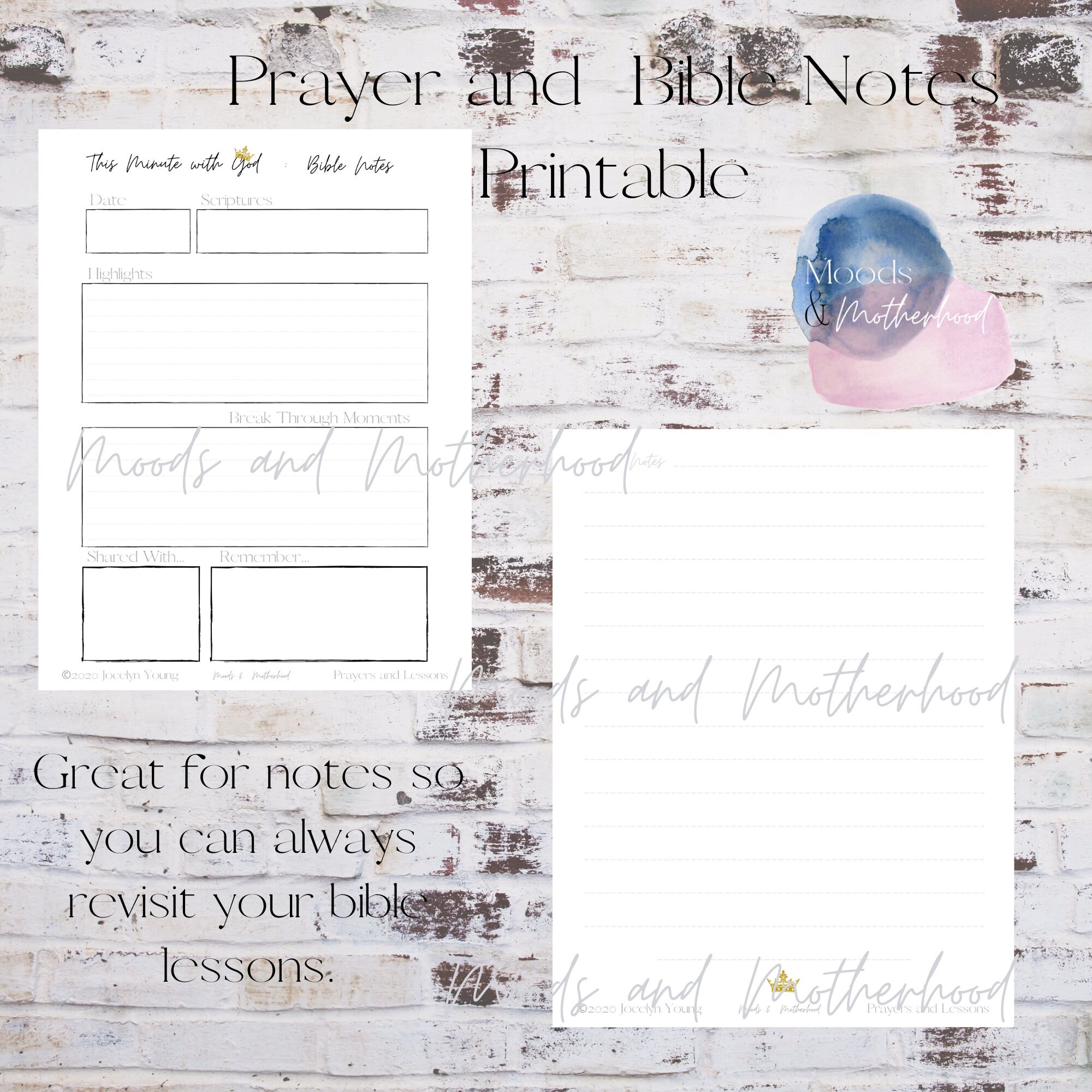 Prayer Notes Printable Bible Notes Printable Prayer and - Etsy