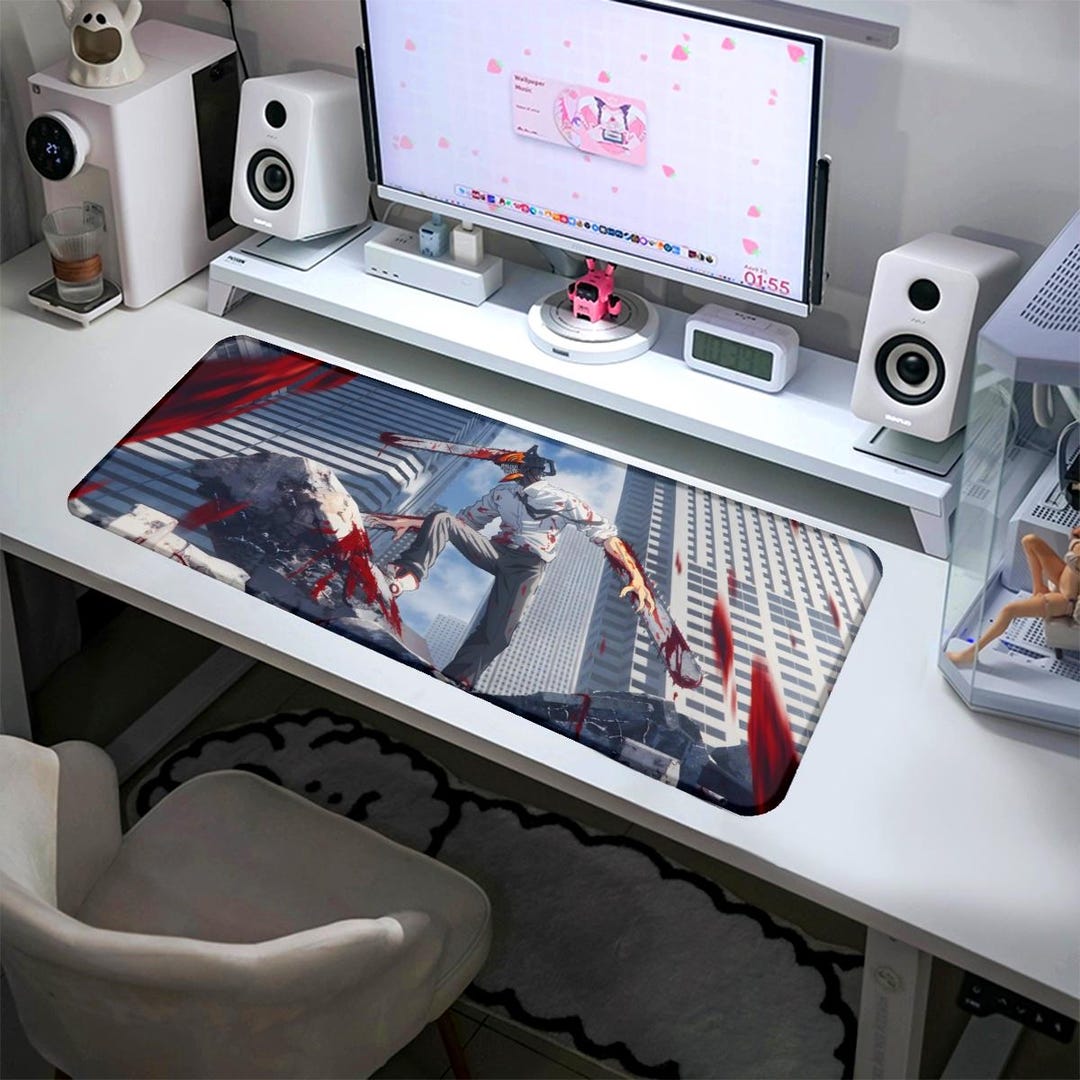 Chainsaw Man Desk Mat Mouse Pad Anime Office Accessory Manga Gift Large ...