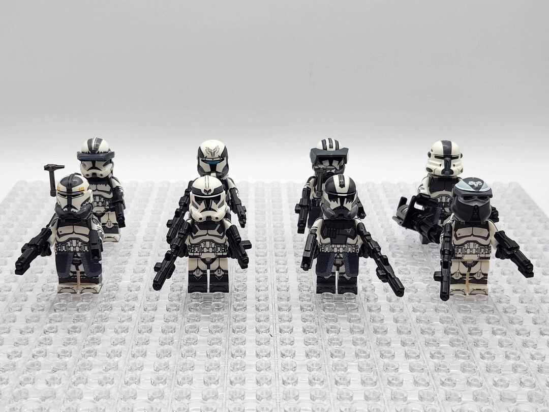 Custom Star Wars Wolf Pack Clone Trooper Squad Set of 8 With Commander Wolffe - Etsy
