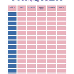 Craft Show Profit Tracker, Printable Pdfs, Letter Size, A4, A5, Bundle ...