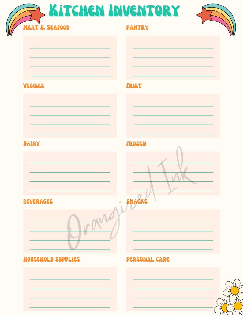Weekly Meal Planner, Bundle, Printable Pdf, Kitchen Inventory, Grocery ...
