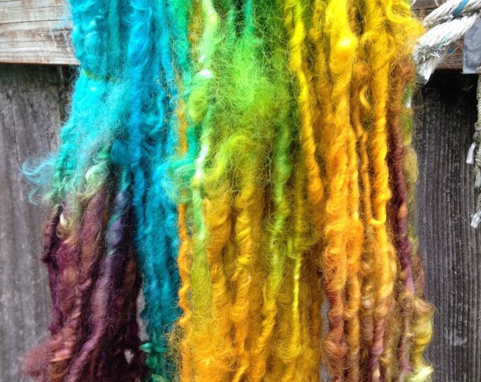 HANDSPUN Cross Blend Wool Natural Lock Spun Thick and Thin - Etsy