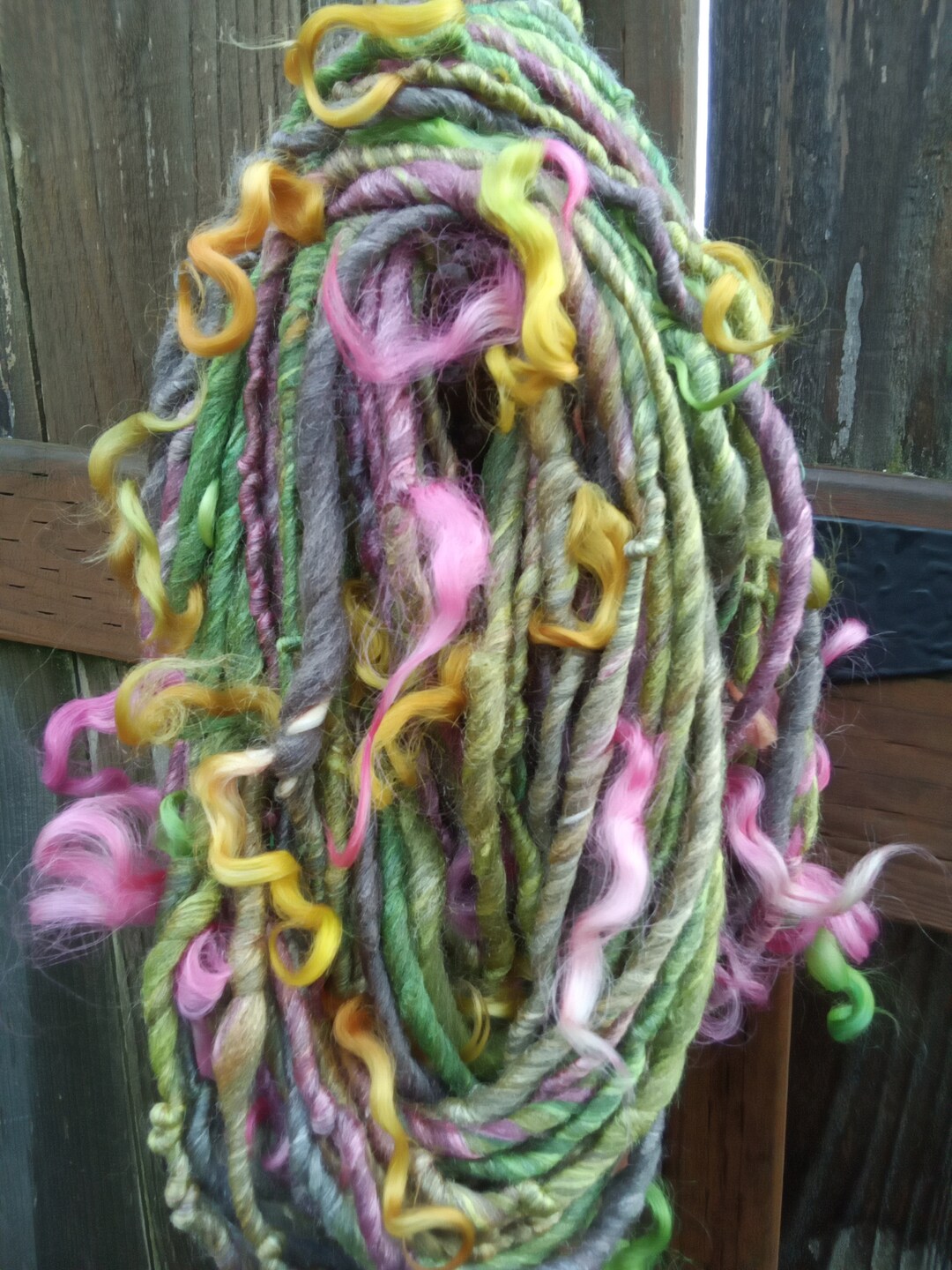 HANDSPUN Yarn Wool Thick and Thin Yarn With Locks - Etsy