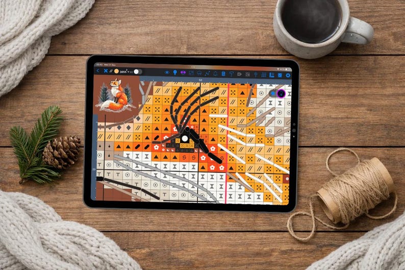 Fox Cross Stitch Pattern PDF, Winter Woodland Animal, Modern Embroidery ...