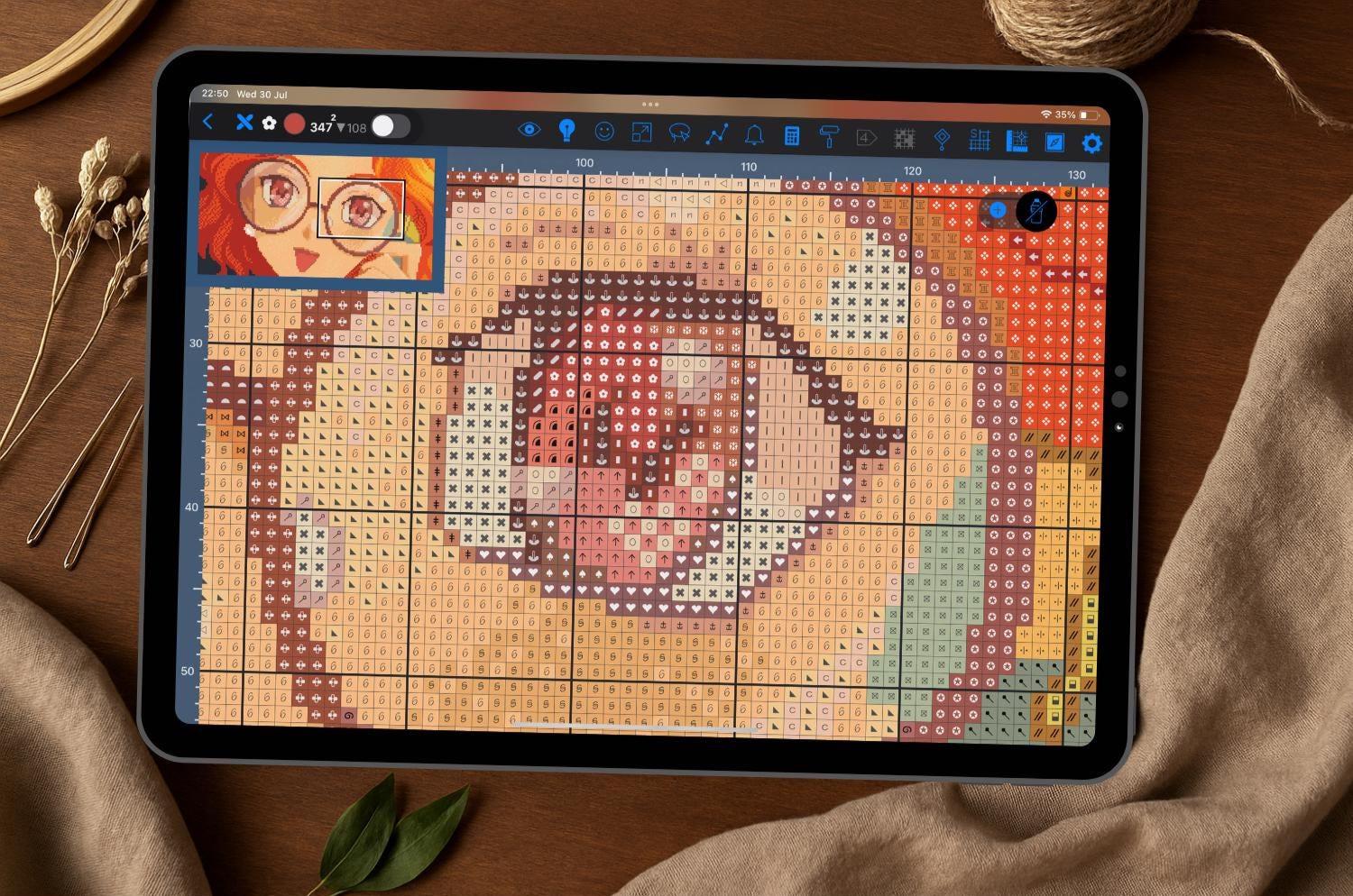 Anime Girl Cross Stitch Pattern | Kawaii Art | Kawaii Manga Portrait ...