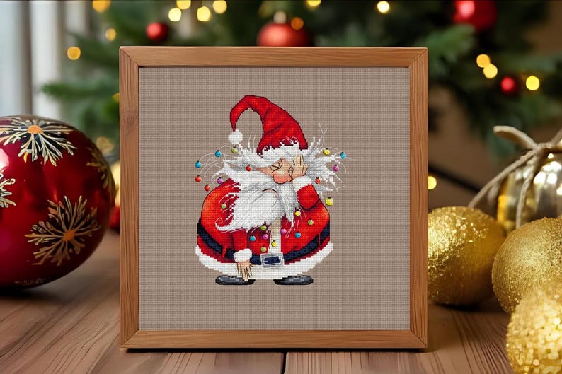 Cute Santa Cross Stitch Pattern | Cozy Christmas Decor | Beginner Cross ...
