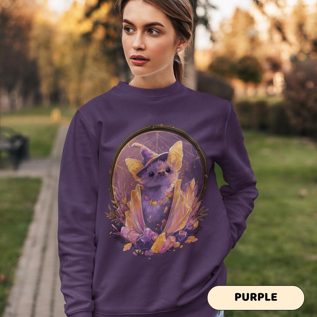 Halloween Bat Sweatshirt, Witchy Bat Shirt, Fall Magic Pullover, Cute ...