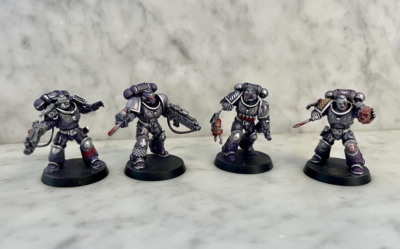 Set of 4 Painted Warhammer 40K Ultramarines | Custom Tabletop ...