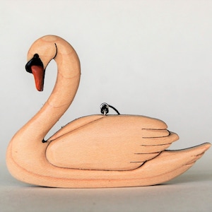 Swan Wooden Magnet / Ornament, 12 Days of Christmas, Intarsia Wood Bird ...