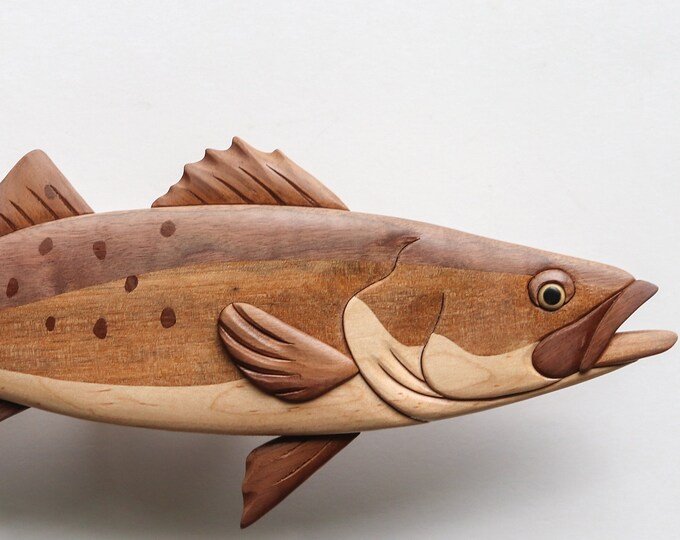 Speckled Trout Fish Intarsia Wall Hanging Salt Water Fishing | Etsy